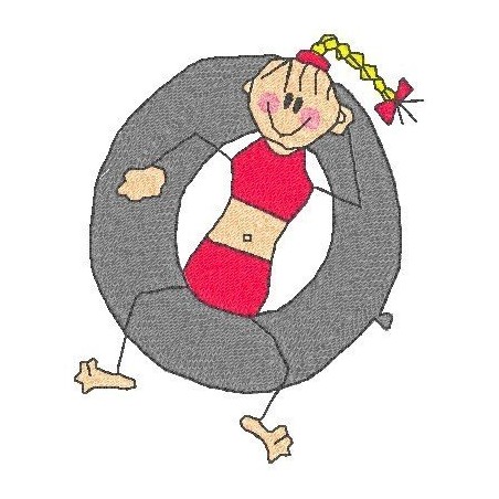 Black Outline Girl Inner Tube