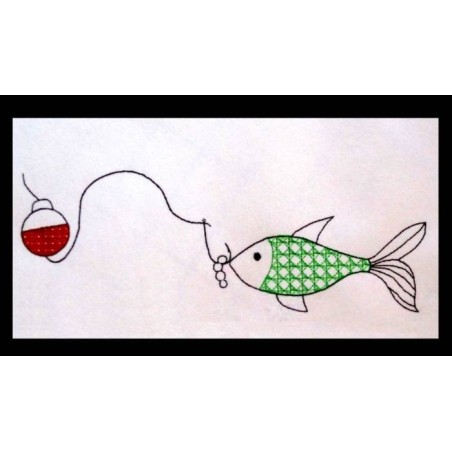 Line Art Bobber and Fish